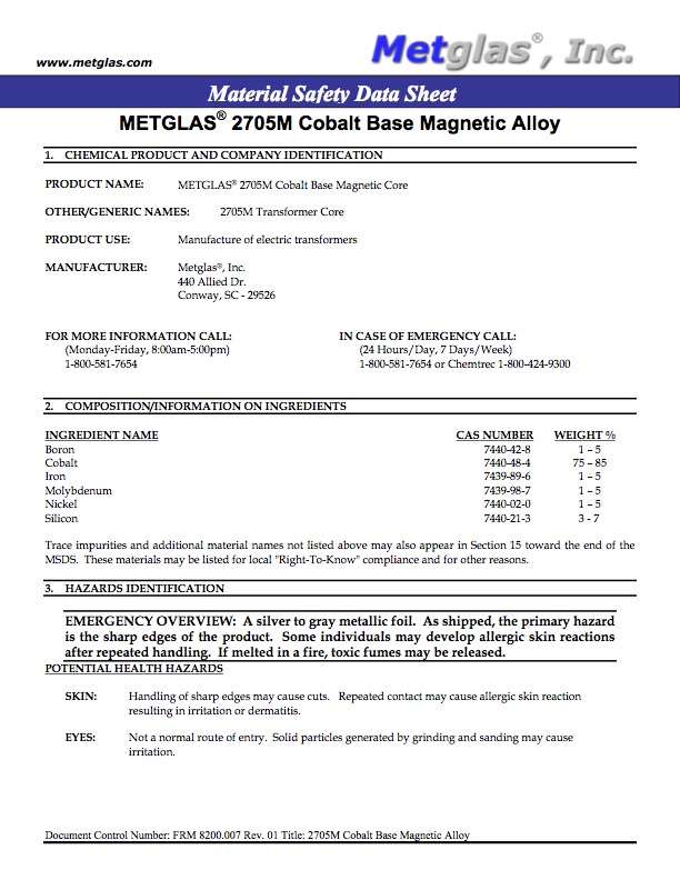 Learn about Magnetic Materials from Metglas®, Inc.